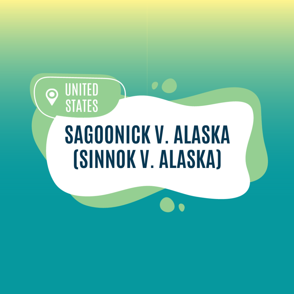 Sagoonick v. Alaska (on appeal from Sinnok v. Alaska) - ClimaTalk ...